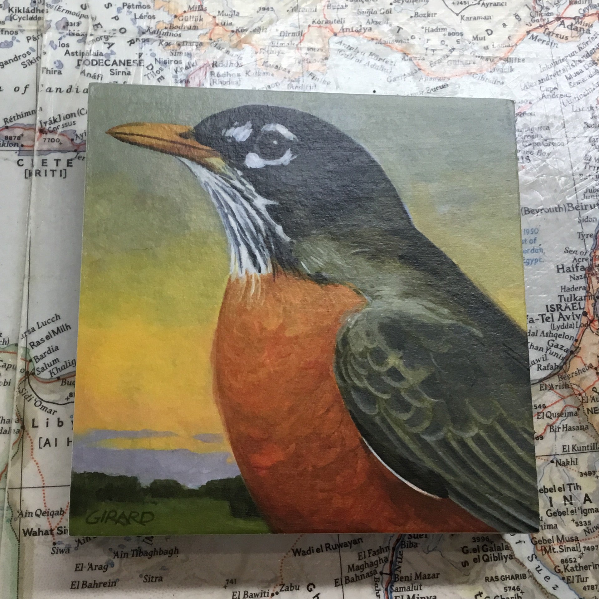 Studio Girard- Robin Block 3.5x3.5” | Northern Whimsy Studios